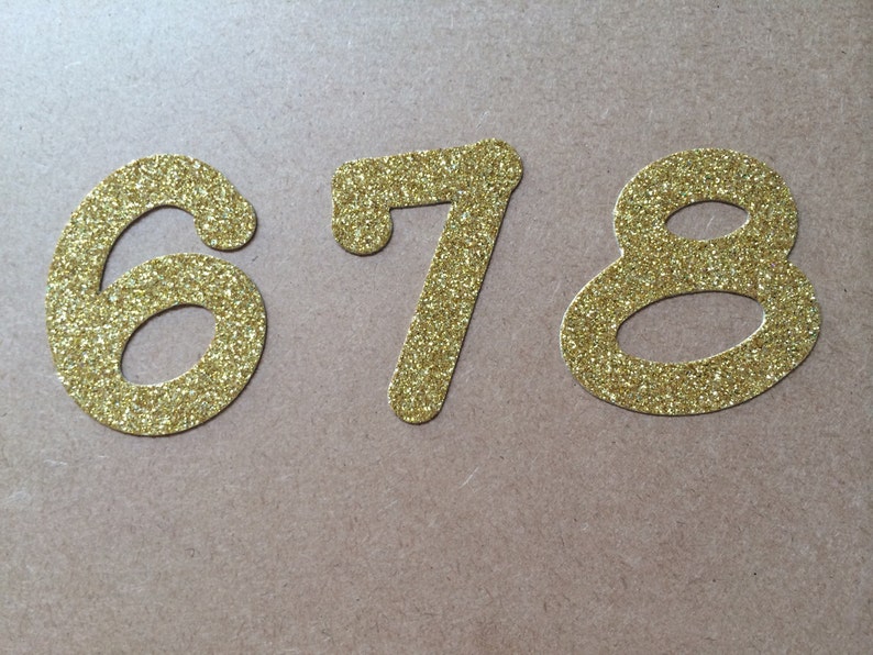 11 Glitter Cardboard / Card Stock Numbers - Choose Between Two Sizes ...