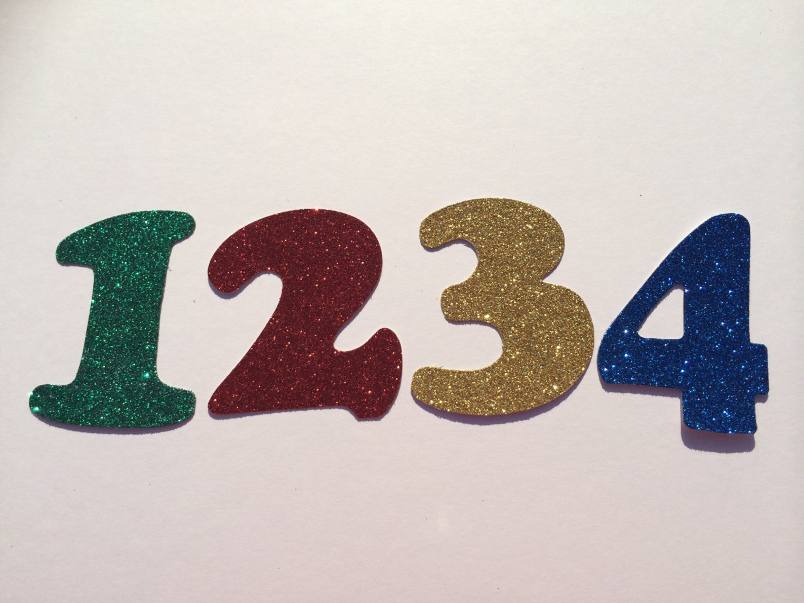 Die Cut Glitter Cardboard Number With Adhesive - 3 Inches / 7.5cm Tall ...
