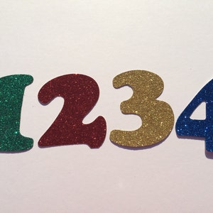 Die Cut Glitter Cardboard Number - 3 Inches / 7.5cm Tall - Etsy
