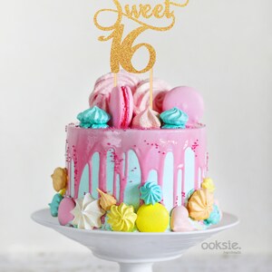 Sweet 16 16th Birthday Cake Topper / Sixteenth Birthday Cake Topper ...