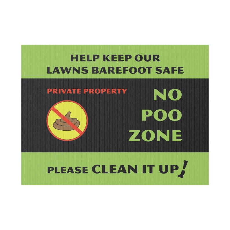 No Poo Zone Yard Sign, Funny Lawn Sign, Outdoor Signage, Pet Waste ...