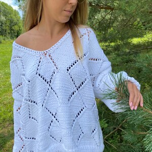 Openwork Diamond Knitting Pattern Sweater, Knitting Pattern Jumper ...