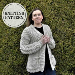 Cable Chunky Cardigan Knitting Pattern, Easter Cardigan, Knitted ...
