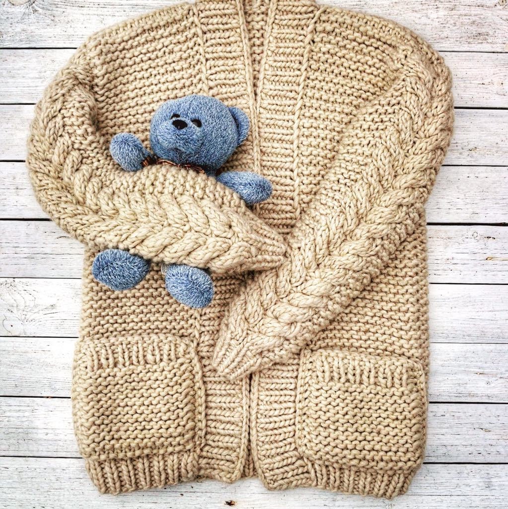Cable Chunky Cardigan Knitting Pattern Easter Cardigan | Etsy