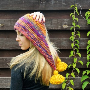 Magic Hat, PDF Knitting Pattern, Hat Pattern, Tassel Hat, Cap Hat, Knit ...