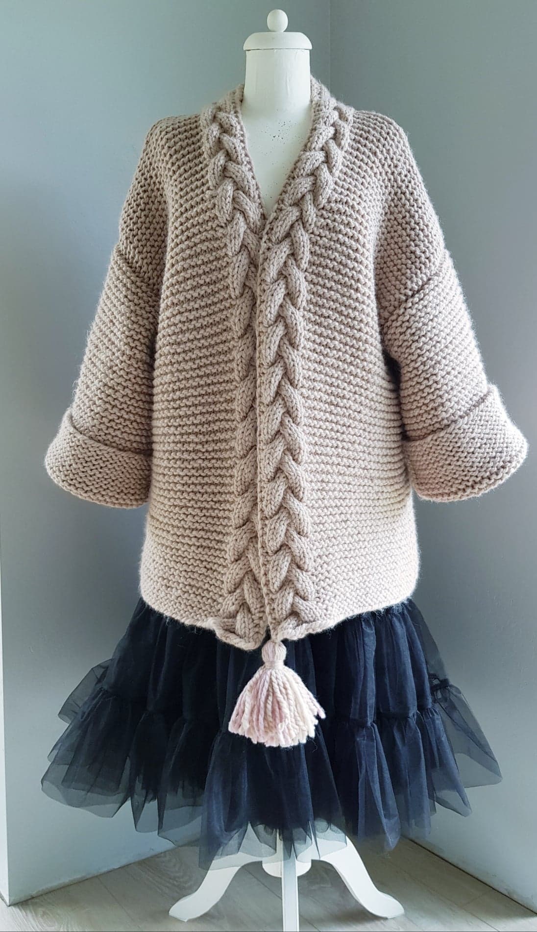 Chunky Cardigan Chunky Knitting Pattern Cable Cardigan | Etsy UK