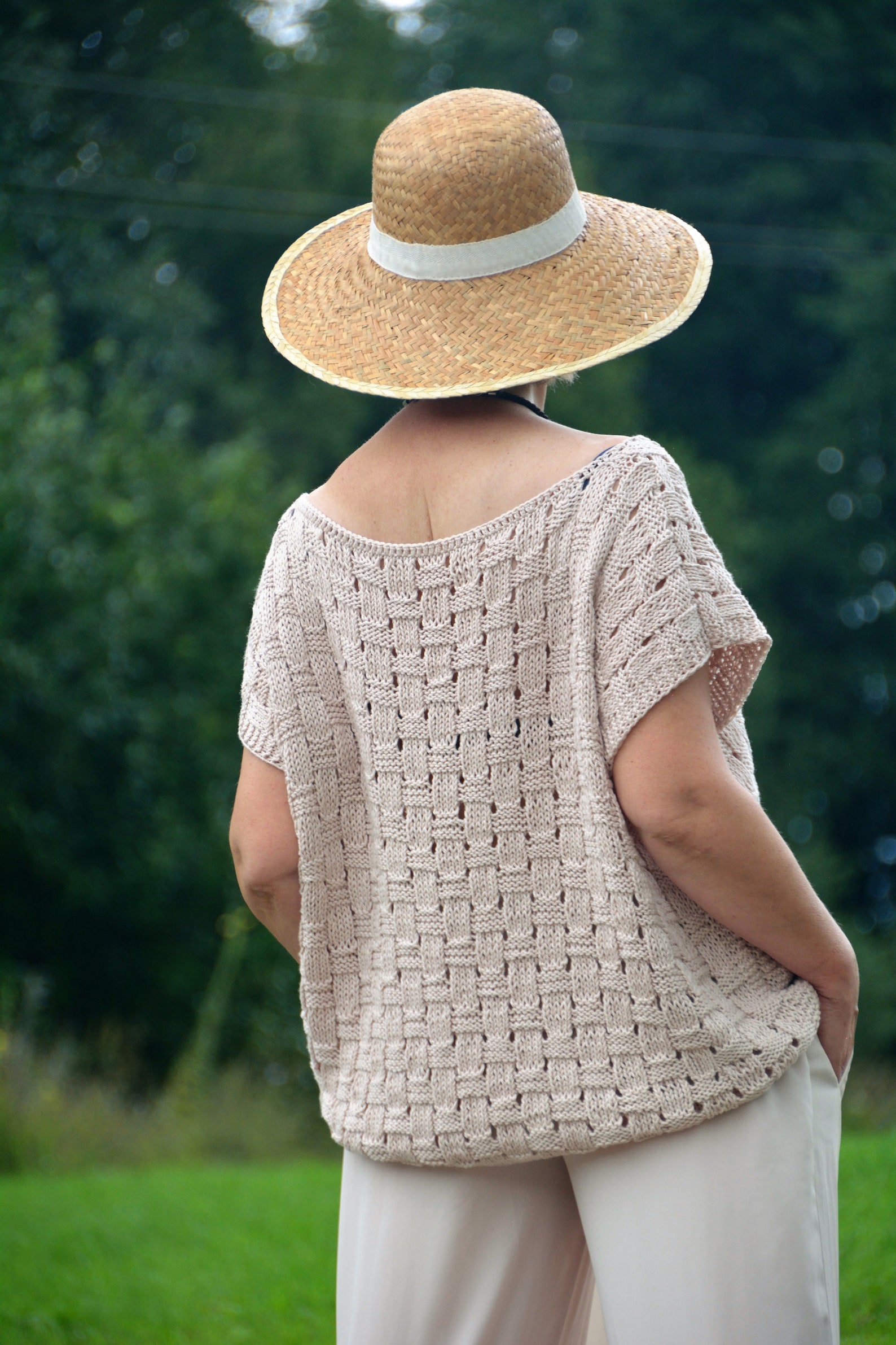 Cotton Top Knitting Pattern Basket Top Basket Knit Summer | Etsy