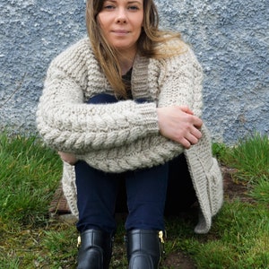 Cable Chunky Cardigan Knitting Pattern, Easter Cardigan, Knitted ...