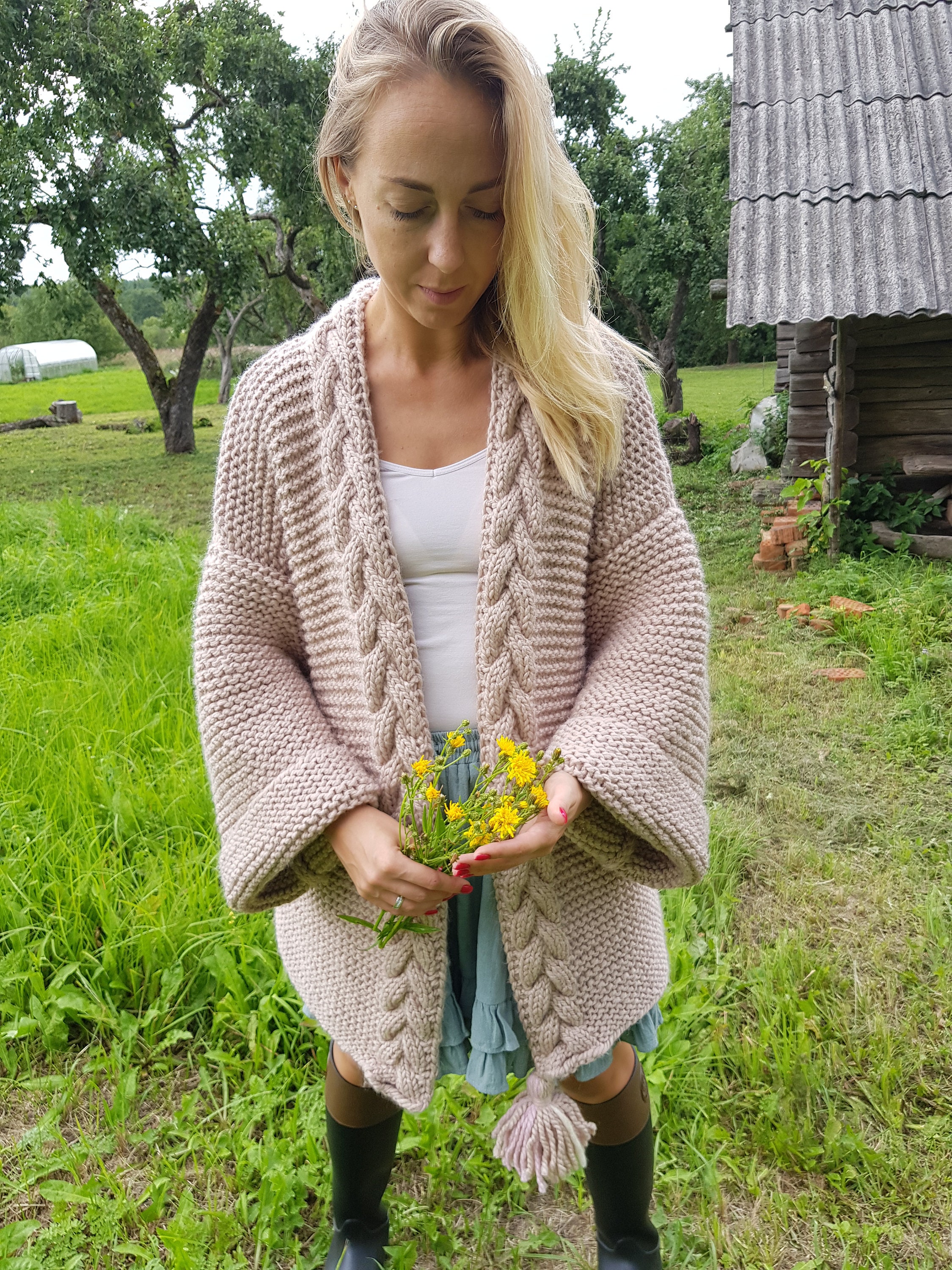 Chunky Cardigan Chunky Knitting Pattern Cable Cardigan - Etsy Canada