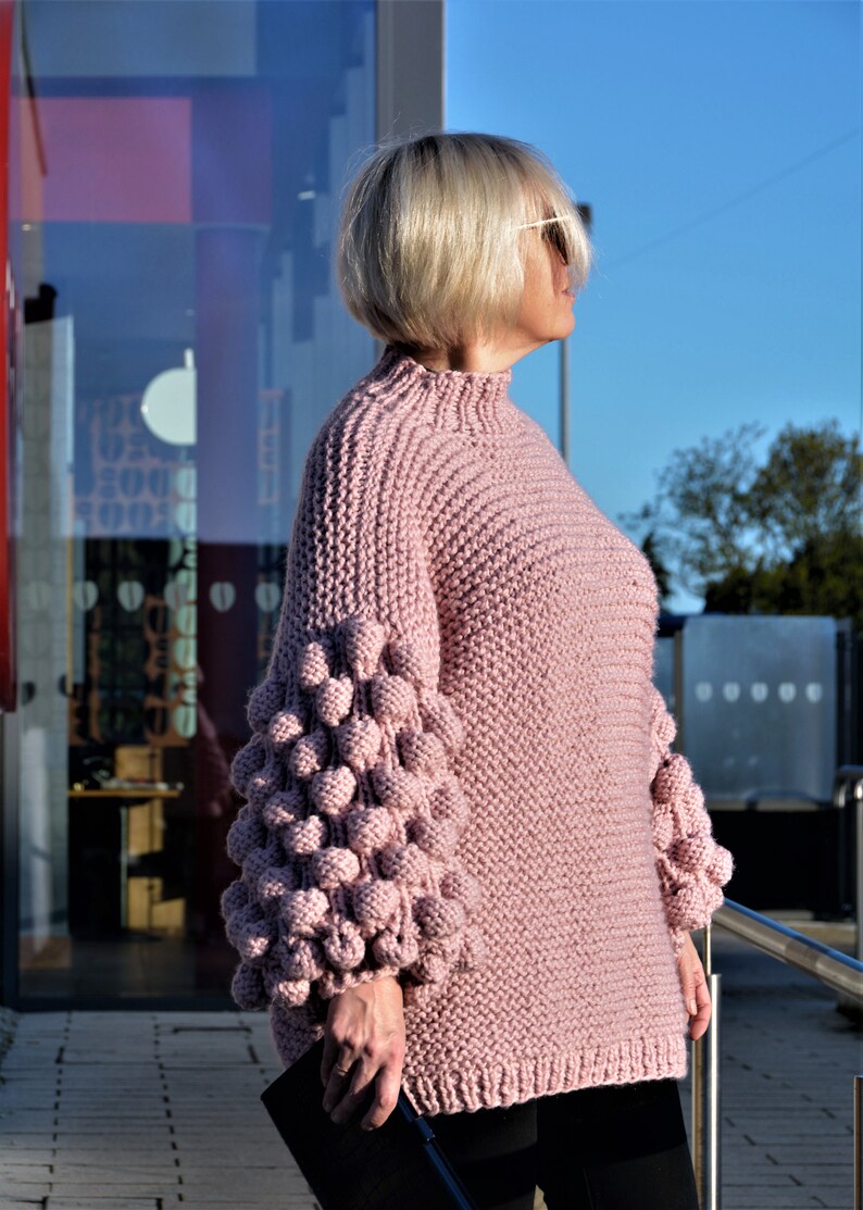 Bubble Sleeve Sweater Knitting Pattern Oversized Knitted | Etsy