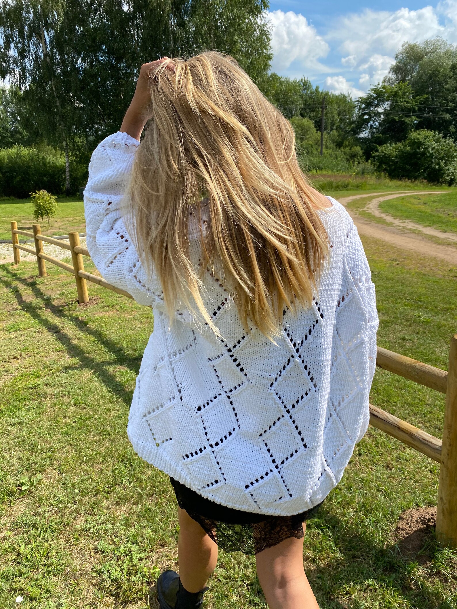 Openwork Diamond Knitting Pattern Sweater Knitting Pattern - Etsy