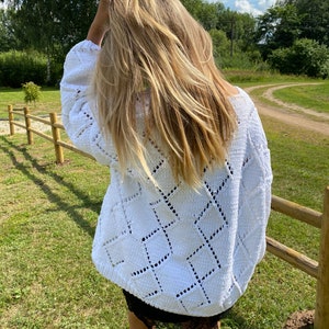 Openwork Diamond Knitting Pattern Sweater, Knitting Pattern Jumper ...