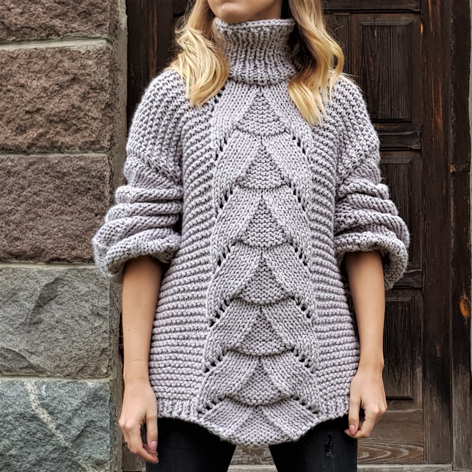 Chunky Knitting Pattern, Cable Sweater, Oversized Sweater, Plus Size ...
