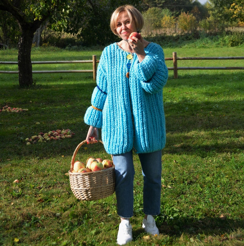 Super Bulky Cardigan, Chunky Long Cardigan Knitting Pattern, PDF ...