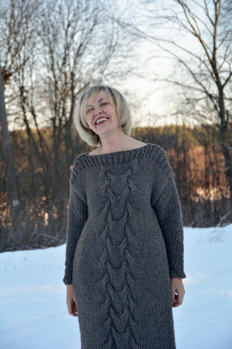 Cable Knitting Dress, Chunky Knitting Pattern, Cable Dress, Dress ...