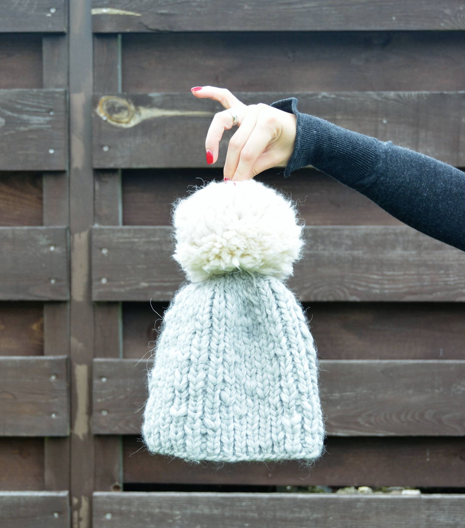 Simple Hat Pattern Grey Knitted Hat Hat Knitting Pattern | Etsy