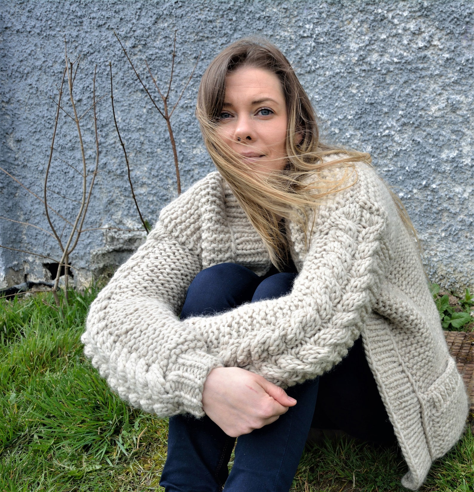 Cable Chunky Cardigan Knitting Pattern Easter Cardigan | Etsy