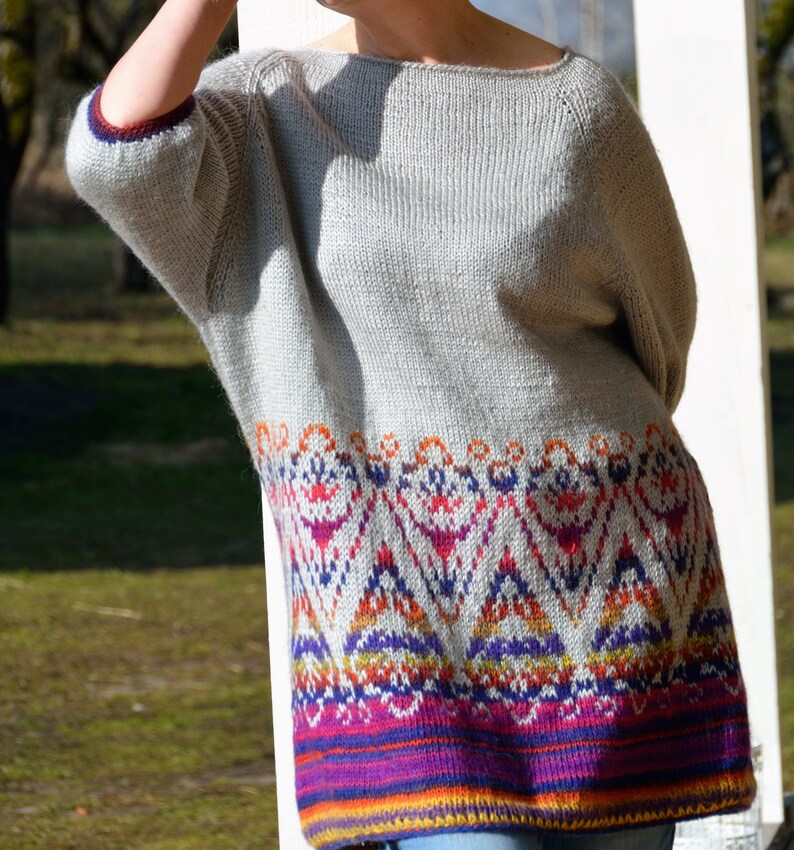 Magic Jacquard Sweater Knitting Pattern, Tunic Knitting Pattern, Dress ...
