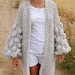 Bubble Sleeve Cardigan Knitting Pattern, Bobble Chunky Cardigan for ...