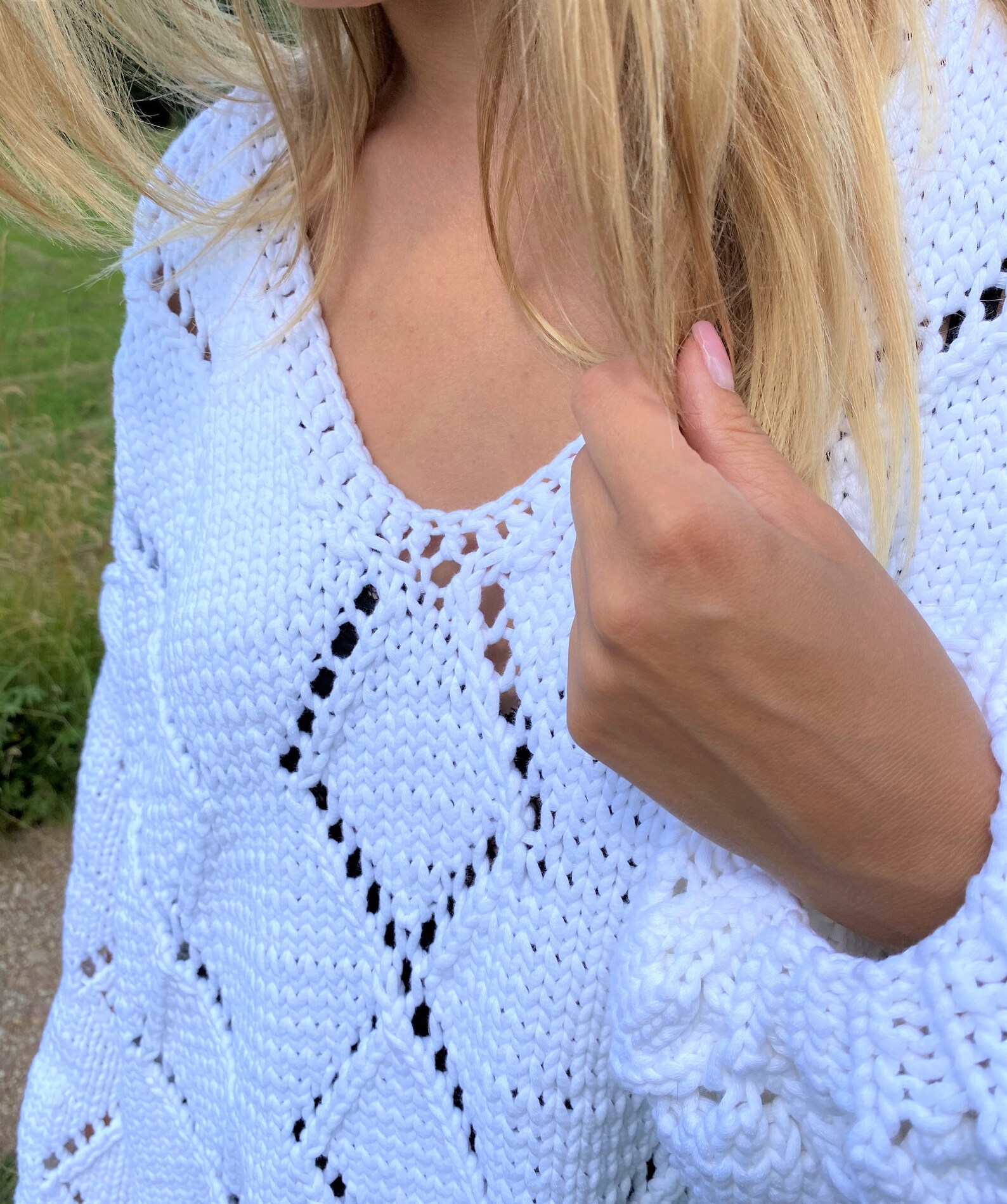 Openwork Diamond Knitting Pattern Sweater Knitting Pattern - Etsy