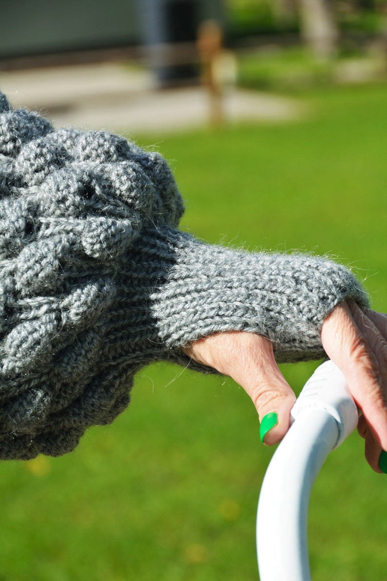 Bubble Sleeve Cardigan, Knitting Pattern, Bubble Grey Coat, Long Coat ...