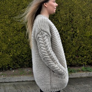 Cable Chunky Cardigan Knitting Pattern, Easter Cardigan, Knitted ...