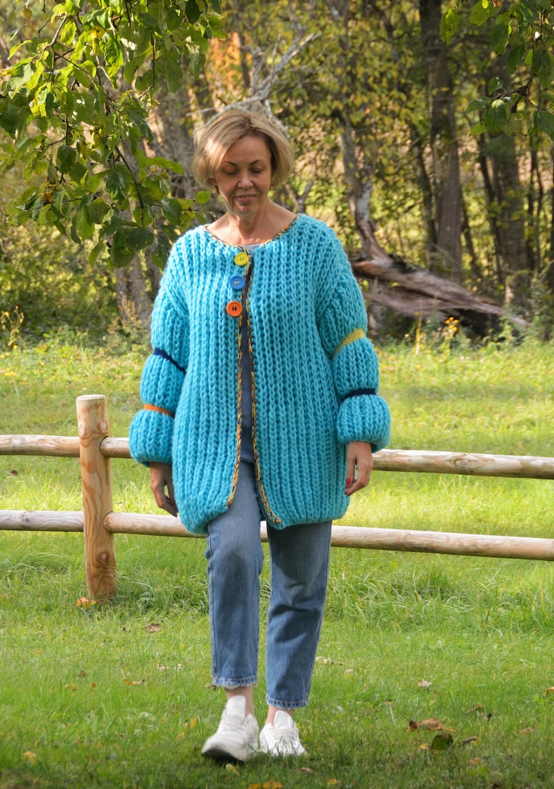 Super Bulky Cardigan, Chunky Long Cardigan Knitting Pattern, PDF ...