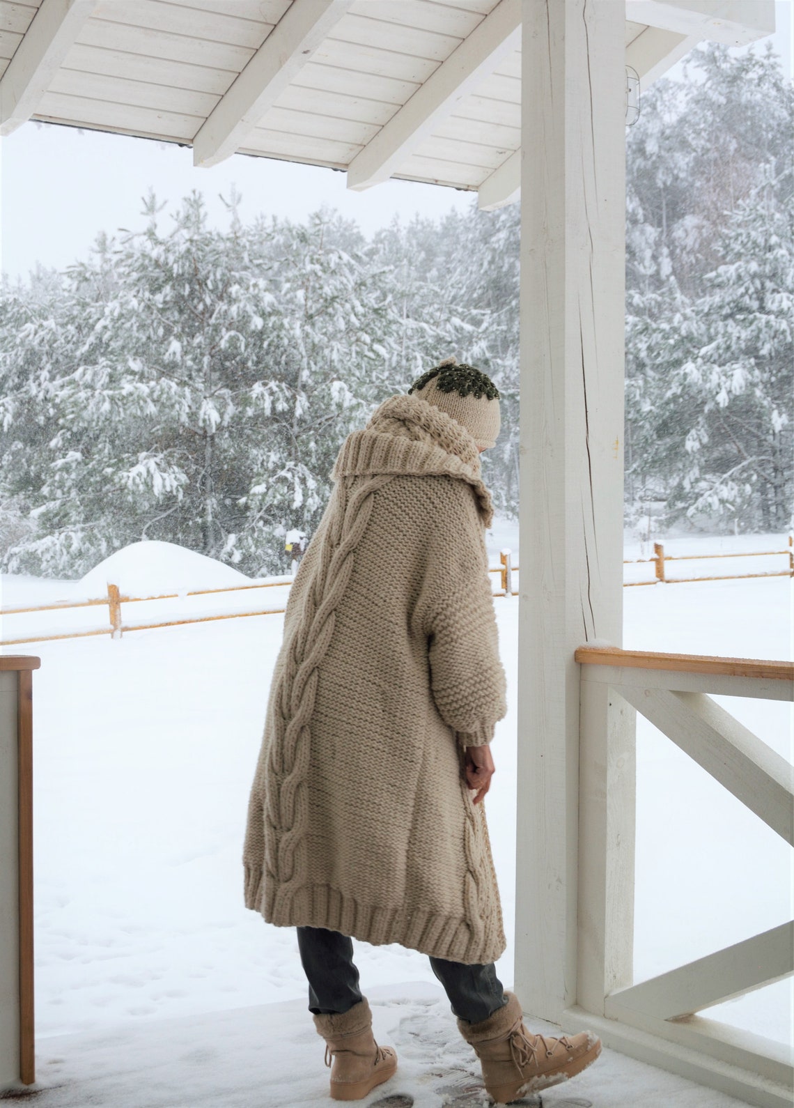 Chunky Knitting Cable Cardigan Chunky Knitting Pattern Cable | Etsy