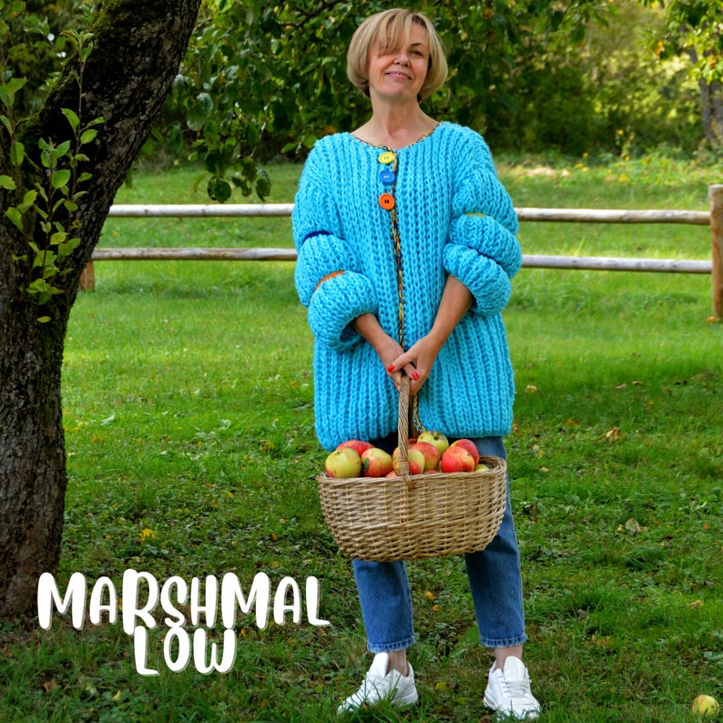 Super Bulky Cardigan, Chunky Long Cardigan Knitting Pattern, PDF ...