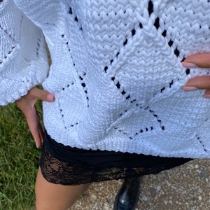 Openwork Diamond Knitting Pattern Sweater, Knitting Pattern Jumper ...