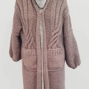 Cable Knitting Pattern, Knit Coat, Cable Cardigan, Cardigan Knitting ...