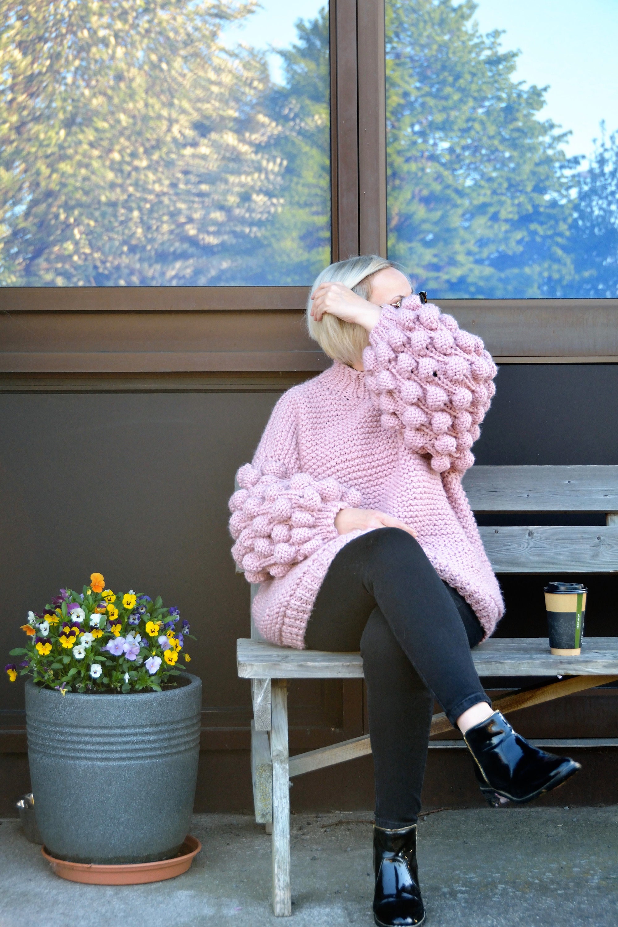 Bubble Sleeve Sweater Knitting Pattern Oversized Knitted - Etsy Ireland