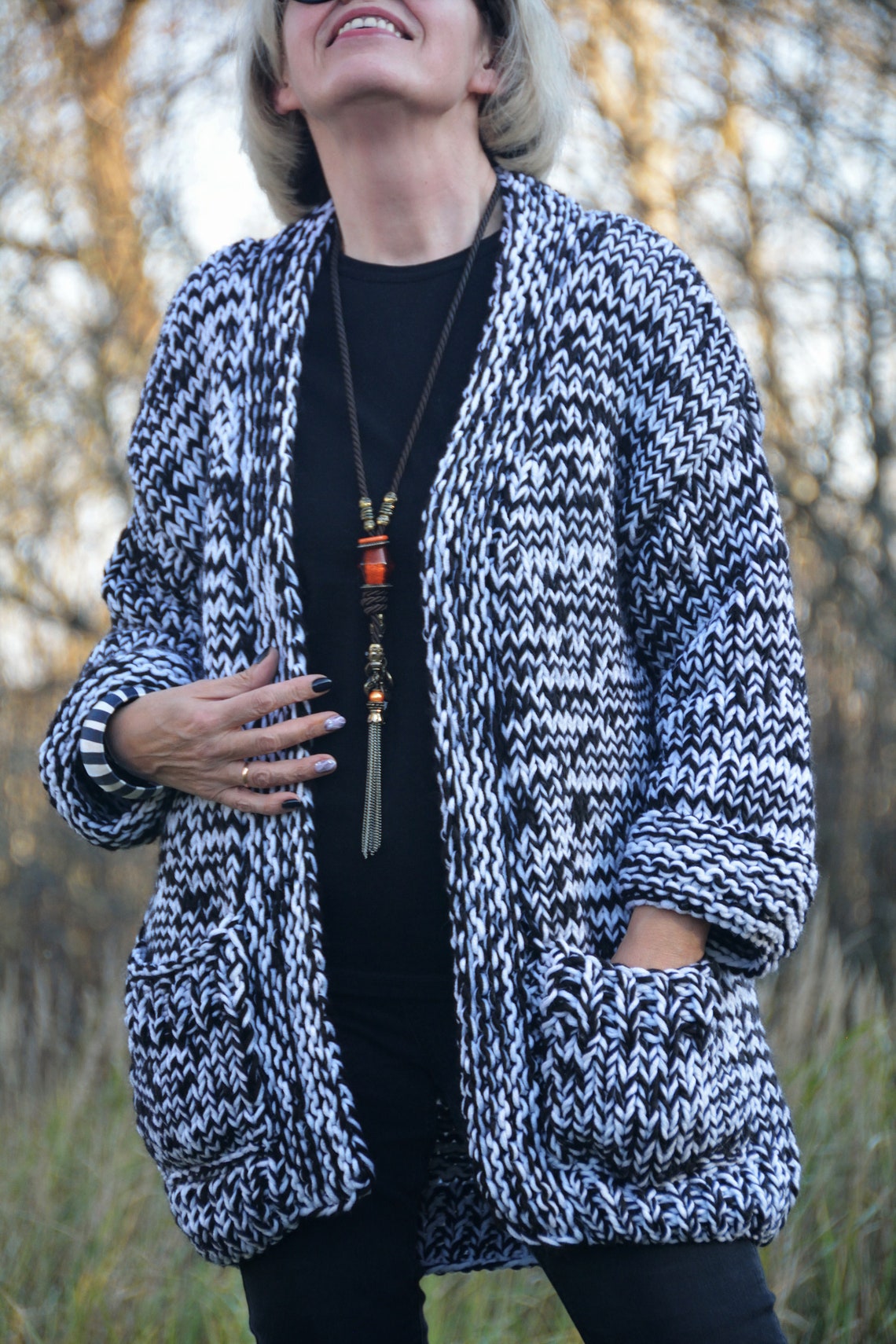 Chunky Cardigan Knitting Pattern Bulky Cardigan Knitting - Etsy