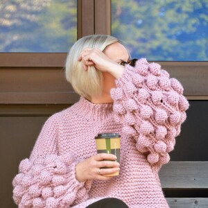 Bubble Sleeve Sweater Knitting Pattern Oversized Knitted - Etsy