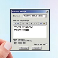 Classic Gray Aol Aim Away Message / Emo Elder Pop Punk Vinyl Sticker - Etsy