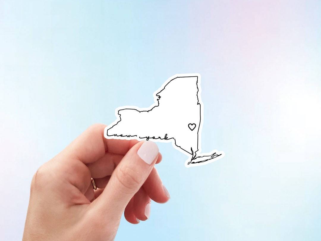 New York Sticker | Minimalist Heart State Sticker | Gift for Resident ...