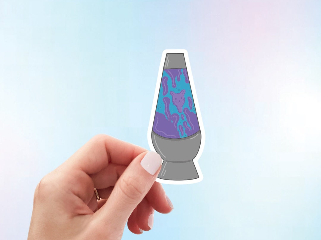 Lava Lamp Cat Sticker | Cute & Silly Retro Lava Lamp Weatherproof Vinyl ...