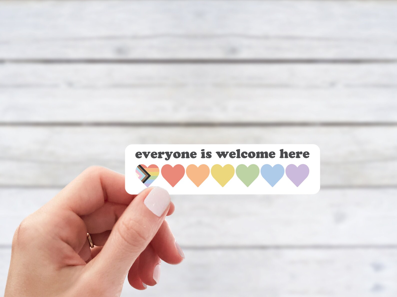 Everyone is Welcome Here Sticker Rainbow Equality Laptop - Etsy