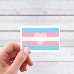 Trans Flag Sticker Trans Flag Laptop Water Bottle Sticker Weatherproof ...