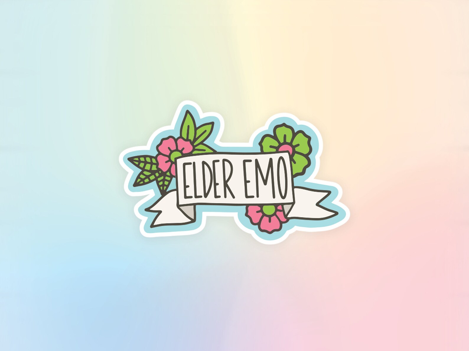 Elder Emo Sticker Former Emo Kid Weatherproof Vinyl Sticker - Etsy