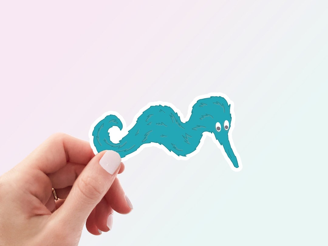 Blue Worm on A String Sticker | Cute & Silly Blue Teal Worm on A String ...