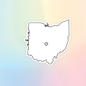 Ohio Sticker | Minimalist Heart State Sticker | Gift for Resident of ...