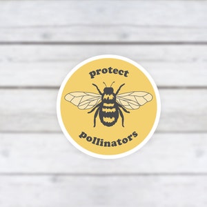 Protect Pollinators Sticker | Cute Honey Bee Laptop Water Bottle ...