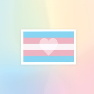 Trans Flag Sticker Trans Flag Laptop Water Bottle Sticker Weatherproof ...
