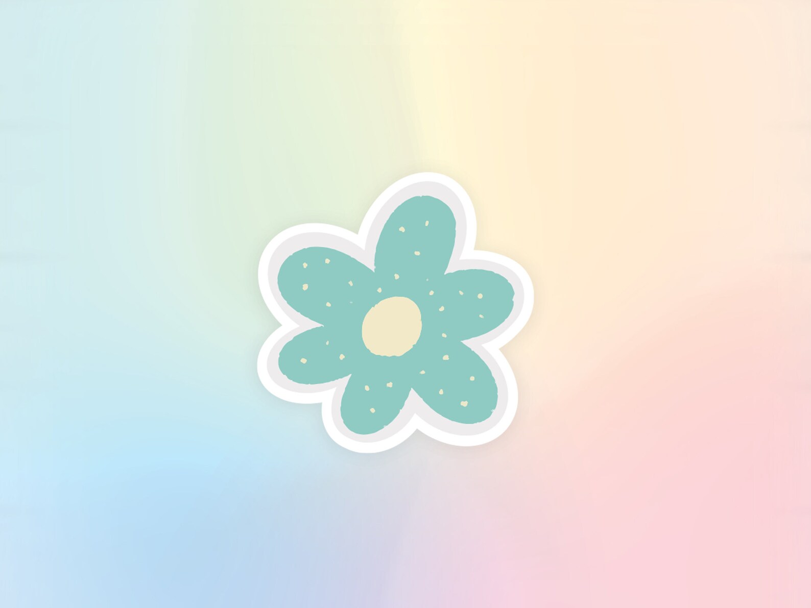 Blue Flower Weatherproof Vinyl Sticker by Hello Happy Designs - Etsy