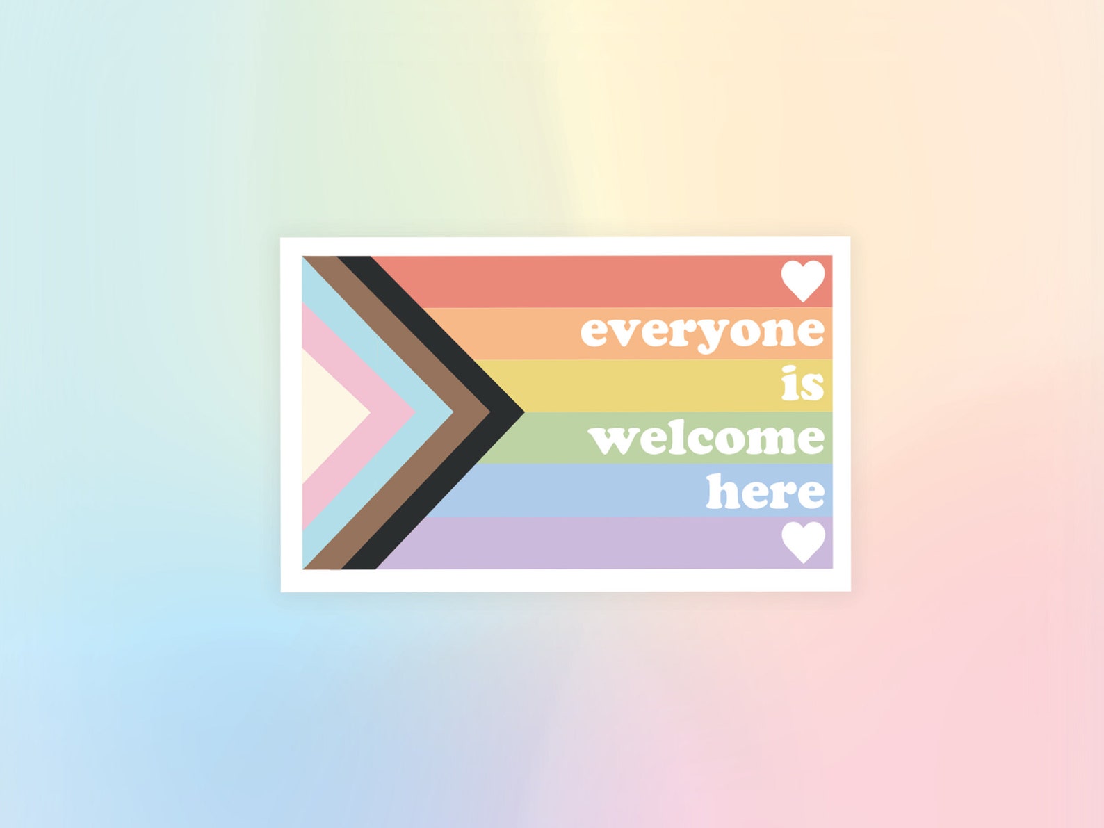 Everyone is Welcome Here Sticker | Rainbow Equality Laptop Waterbottle ...