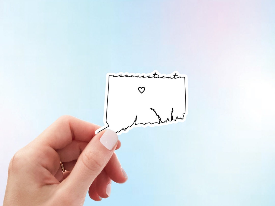Connecticut Sticker | Minimalist Heart State Sticker | Gift for ...