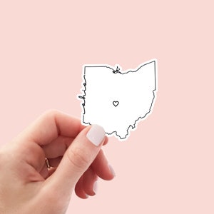 Ohio Sticker | Minimalist Heart State Sticker | Gift for Resident of ...