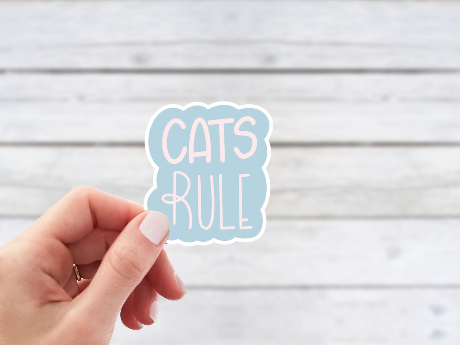 Cats Rule Weatherproof Vinyl Sticker by Hello Happy Designs - Etsy
