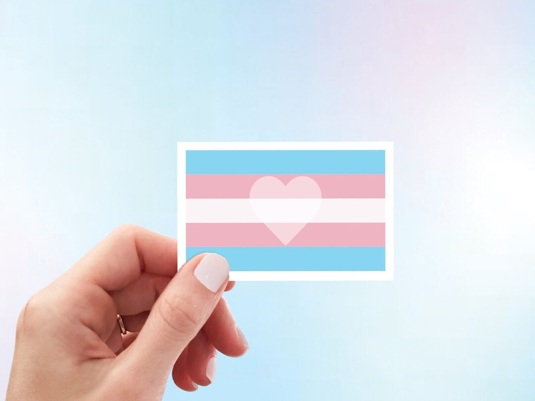 Trans Flag Sticker Trans Flag Laptop Water Bottle Sticker Weatherproof ...